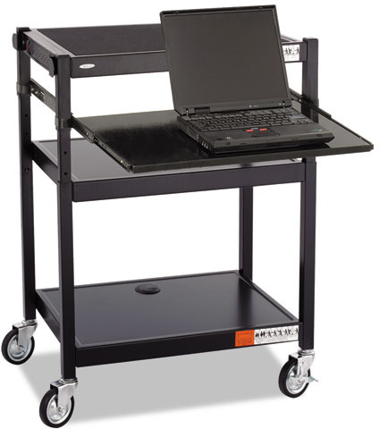 Safco Products Company 8934BL Safco® Steel Projector Cart, 27w x 18d x ...